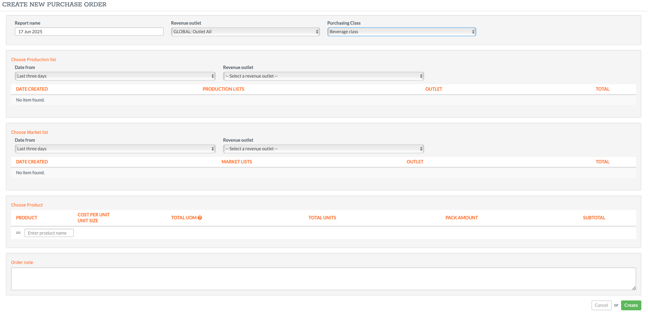 Raising a Purchase Order