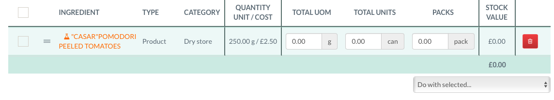 How to create an area stock take.
